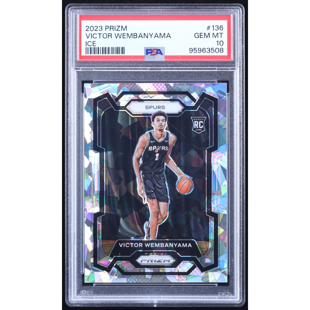 Victor Wembanyama 2023-24 Panini Prizm Cracked Ice #136 RC (PSA 10) | Pristine Auction