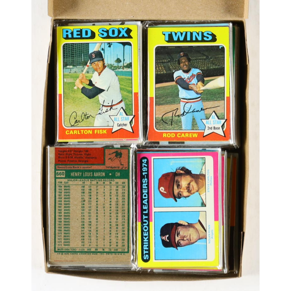 1975 Topps Baseball Cello Fun Pack Vending Box with (20) Packs ...