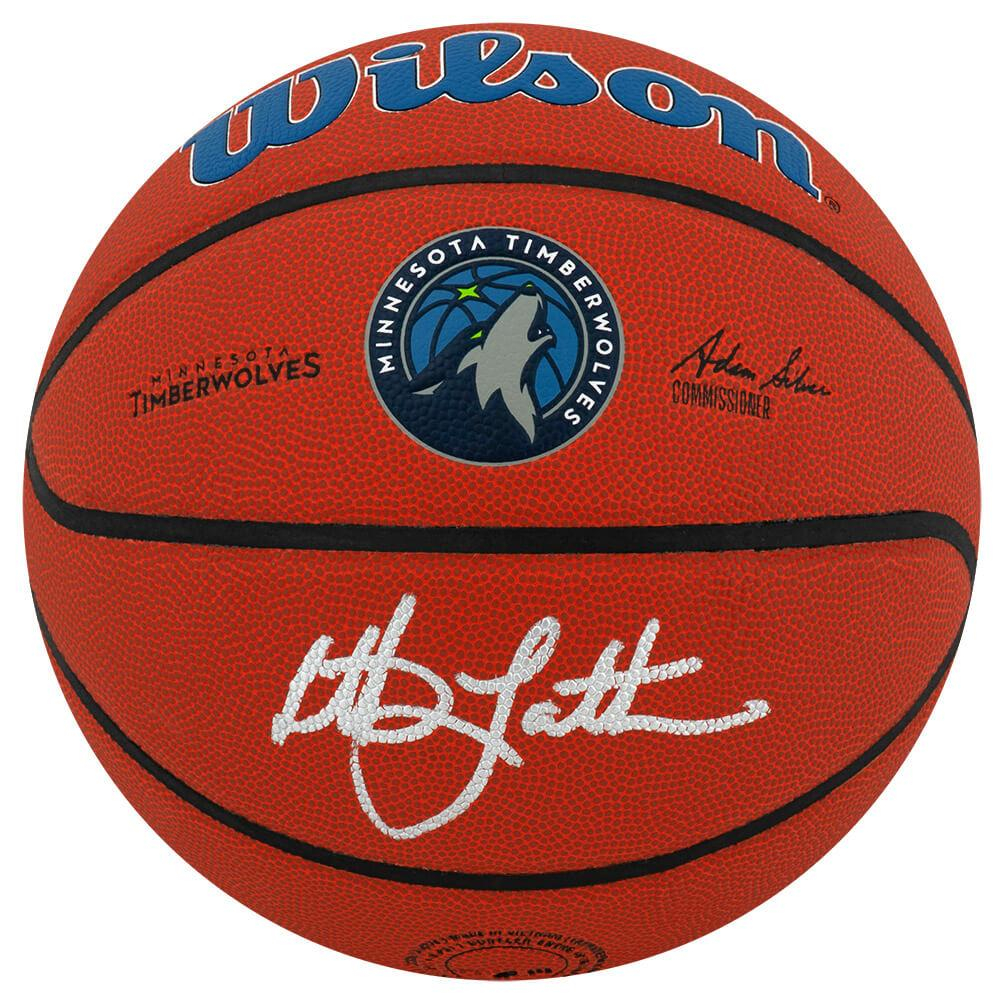 Christian Laettner Signed Timberwolves Logo NBA Basketball (Schwartz ...