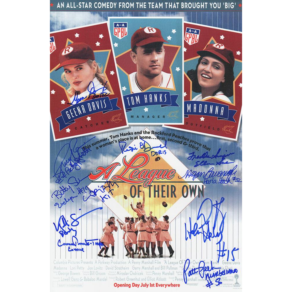 "A League Of Their Own" 11x17 Movie Poster Cast-Signed & Inscribed By ...