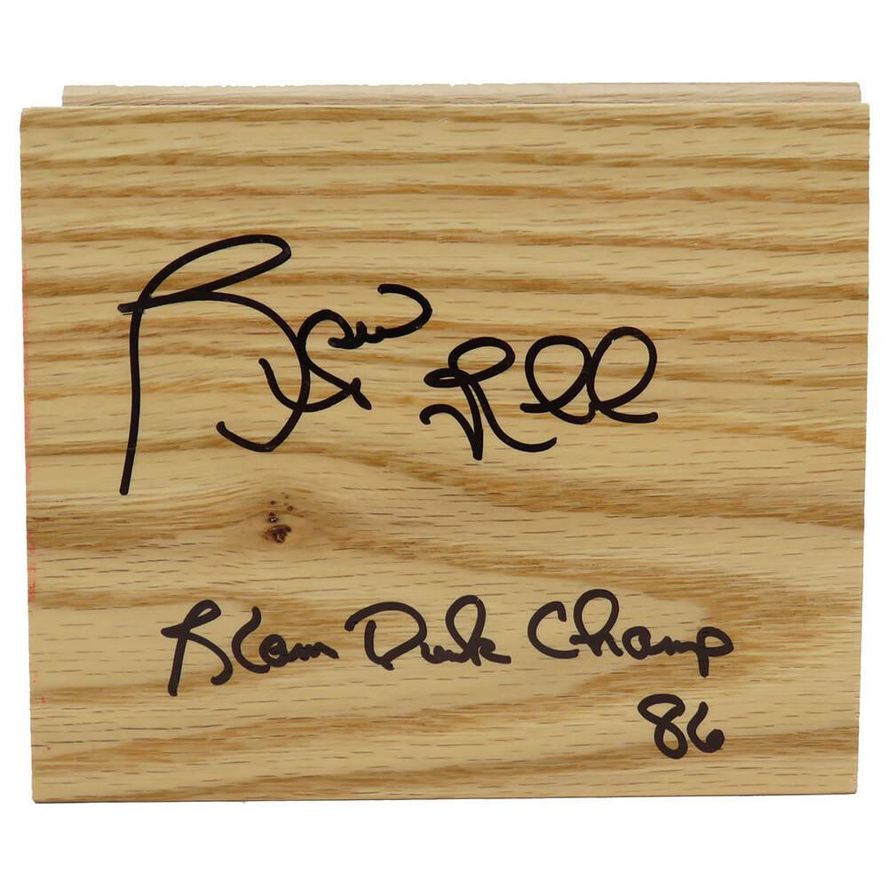 Spud Webb Signed 5x6 Floor Piece Inscribed "Slam Dunk Champ 86 ...