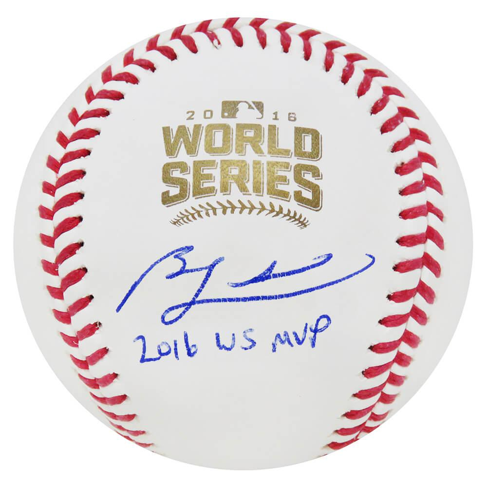 Ben Zobrist Signed OML Baseball Inscribed "2016 WS MVP" (Schwartz ...