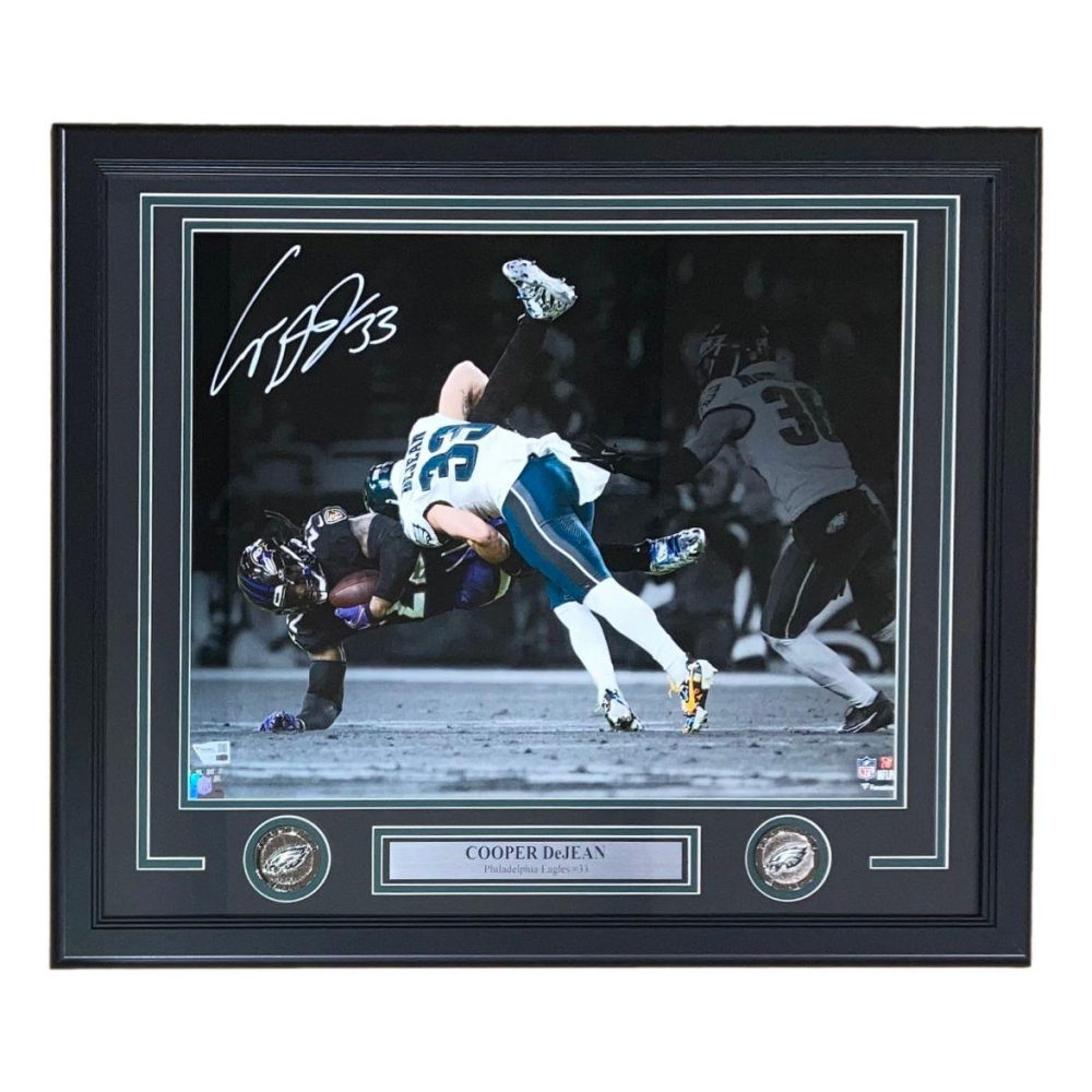 Cooper DeJean Signed Eagles Custom Framed Photo (Fanatics) | Pristine ...