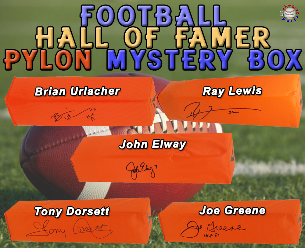 Football HALL OF FAMER Signed Endzone Pylon Mystery Box - Series 16 ...