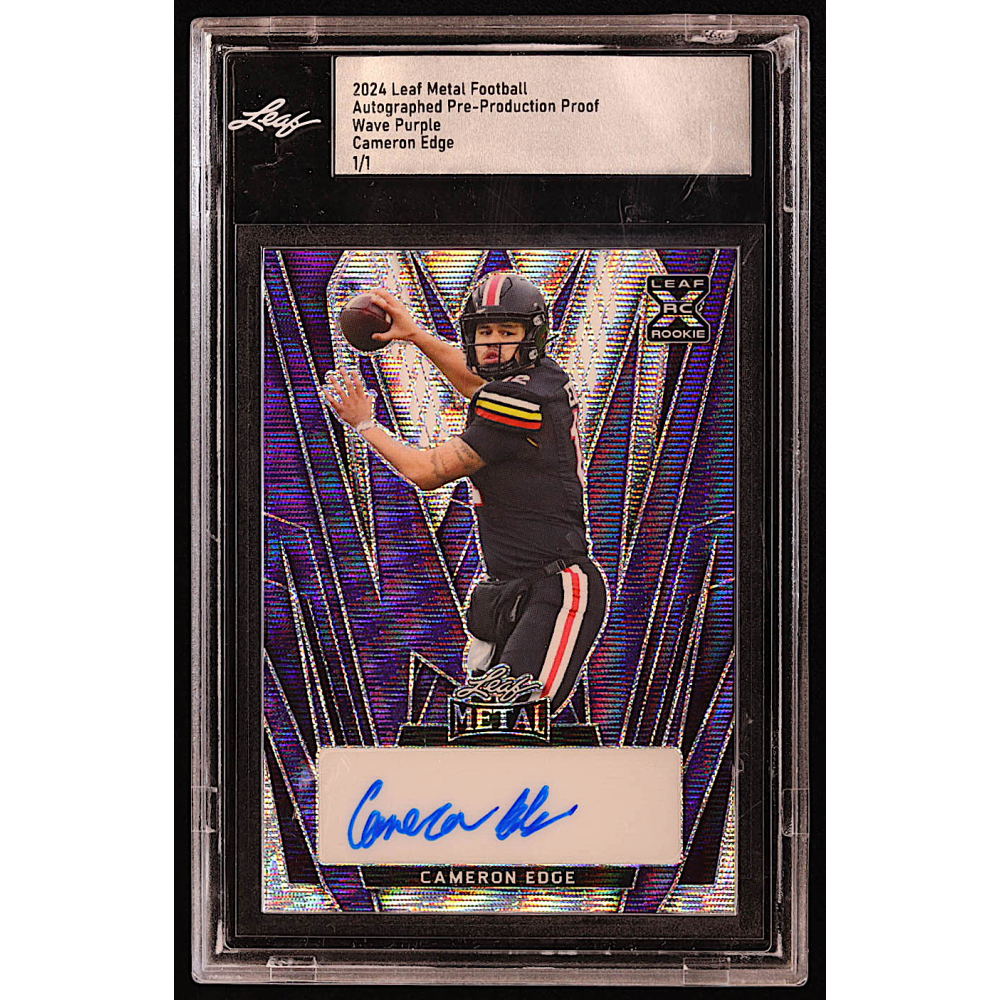 Cameron Edge 2024 Leaf Metal Autographs Wave Purple Pre-Production ...