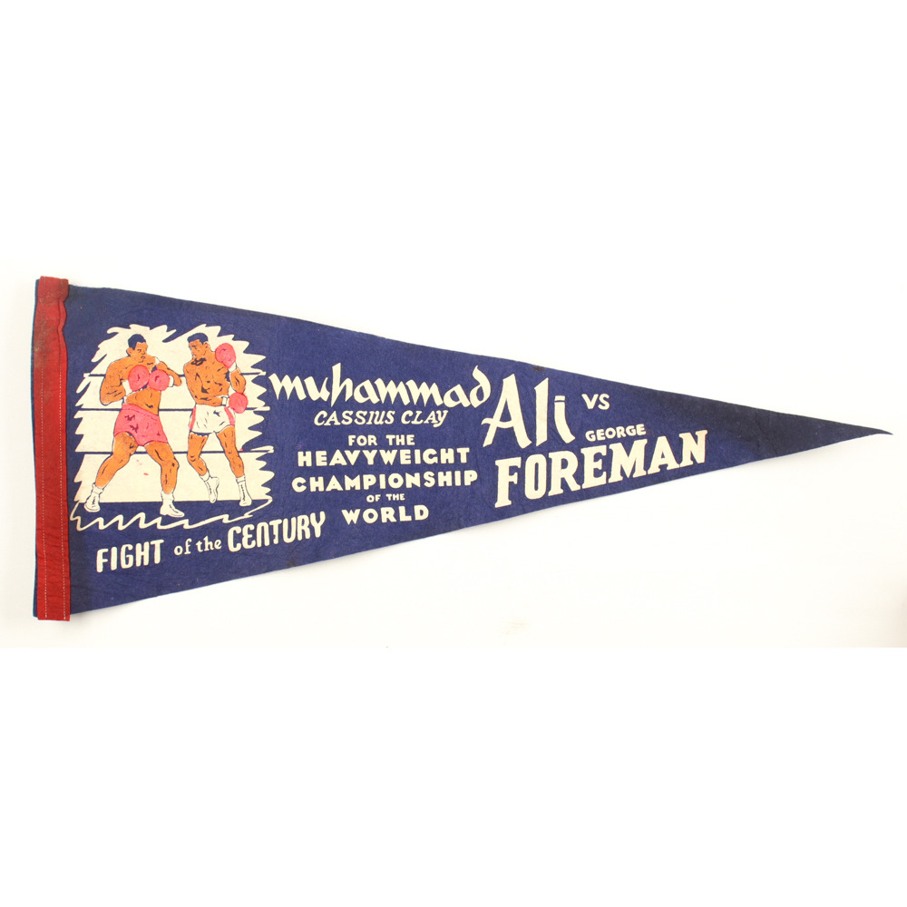 1974 Ali vs Foreman "Fight of the Century" Felt Pennant Flag | Pristine ...