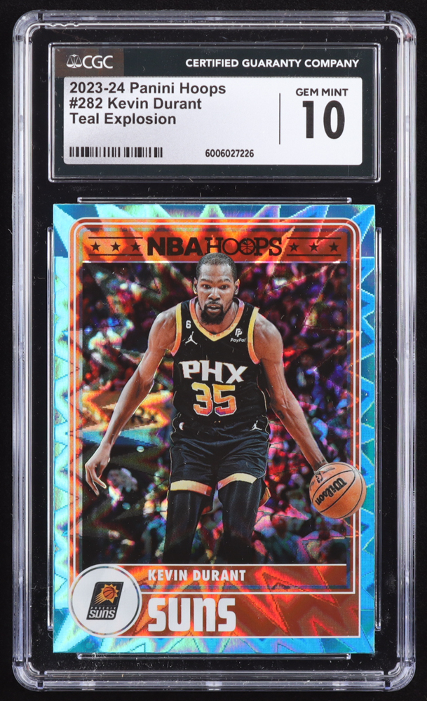 Kevin Durant 2023-24 Hoops Teal Explosion #282 (CGC 10) | Pristine Auction