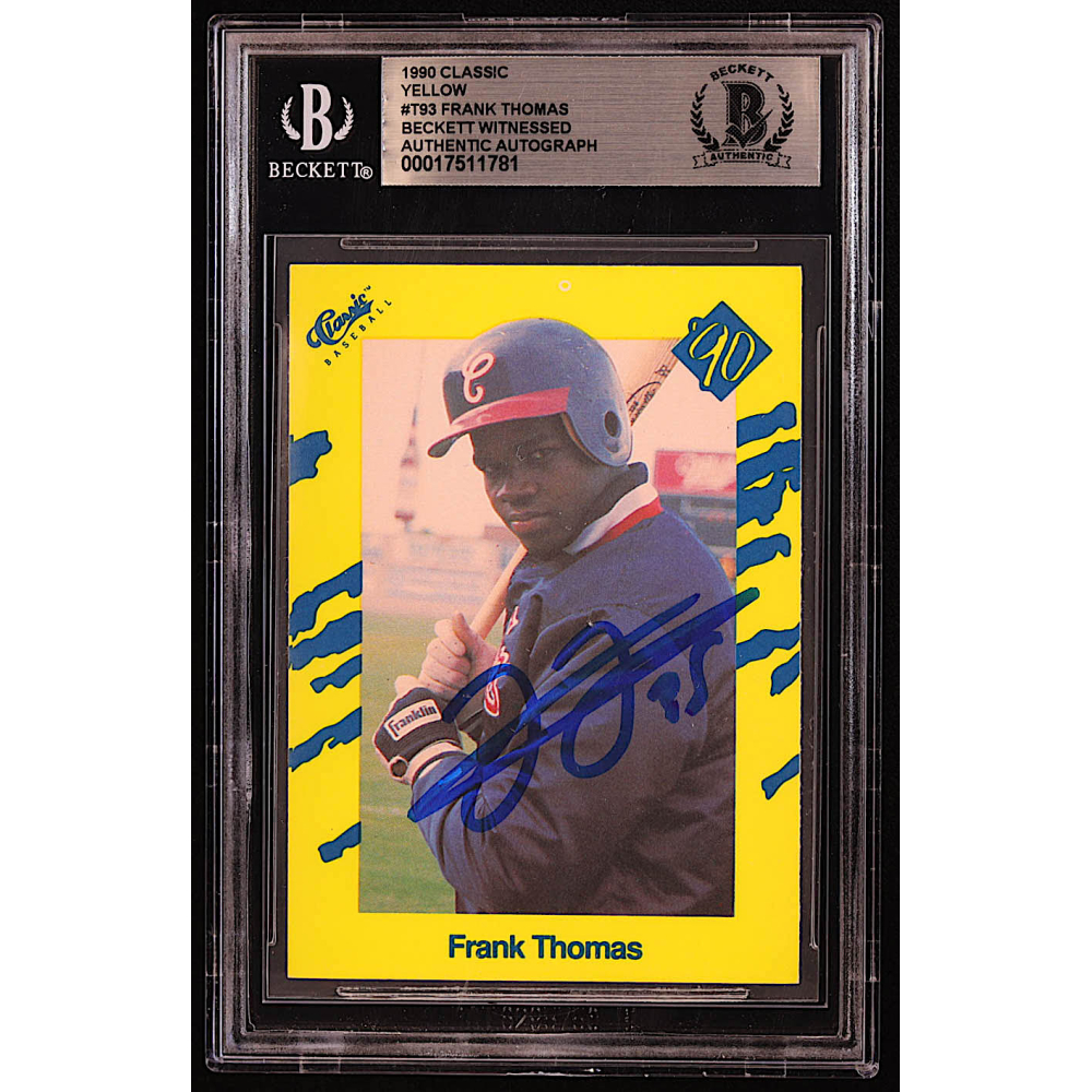 Frank Thomas Signed 1990 Classic Yellow #T93 RC (BGS | Auto 10 ...