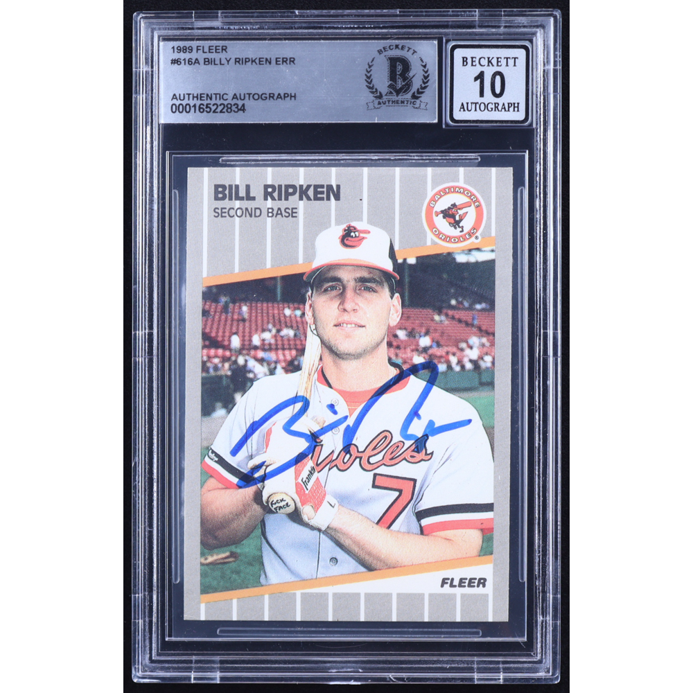 Billy Ripken Signed 1989 Fleer #616 / F@#! FACE Error (BGS | Auto 10 ...
