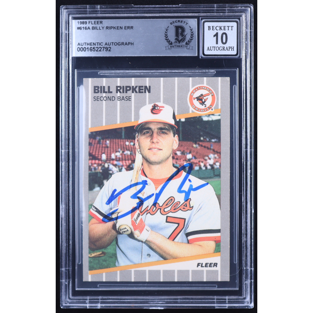 Billy Ripken Signed 1989 Fleer #616 / F@#! FACE Error (BGS | Auto 10 ...