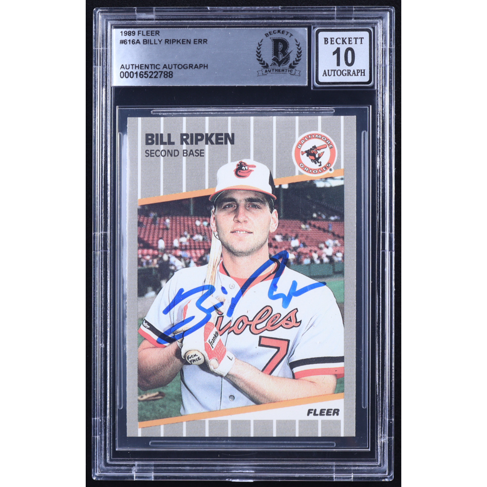 Billy Ripken Signed 1989 Fleer #616 / F@#! FACE Error (BGS | Auto 10 ...
