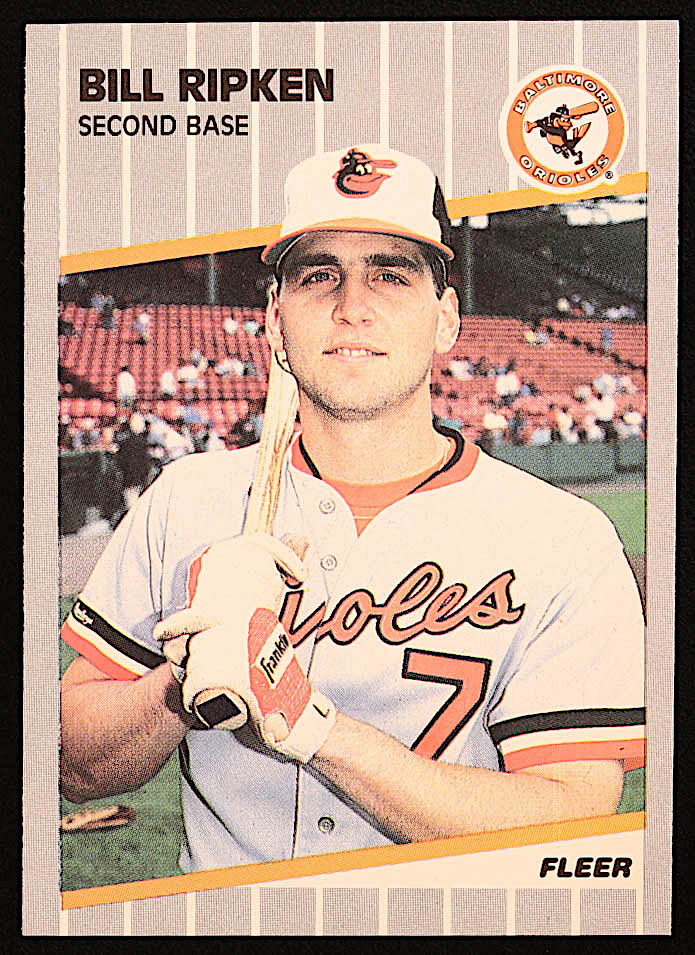 Bill Ripken 1989 Fleer #616E DP / Black Box Covering Bat Knob ...
