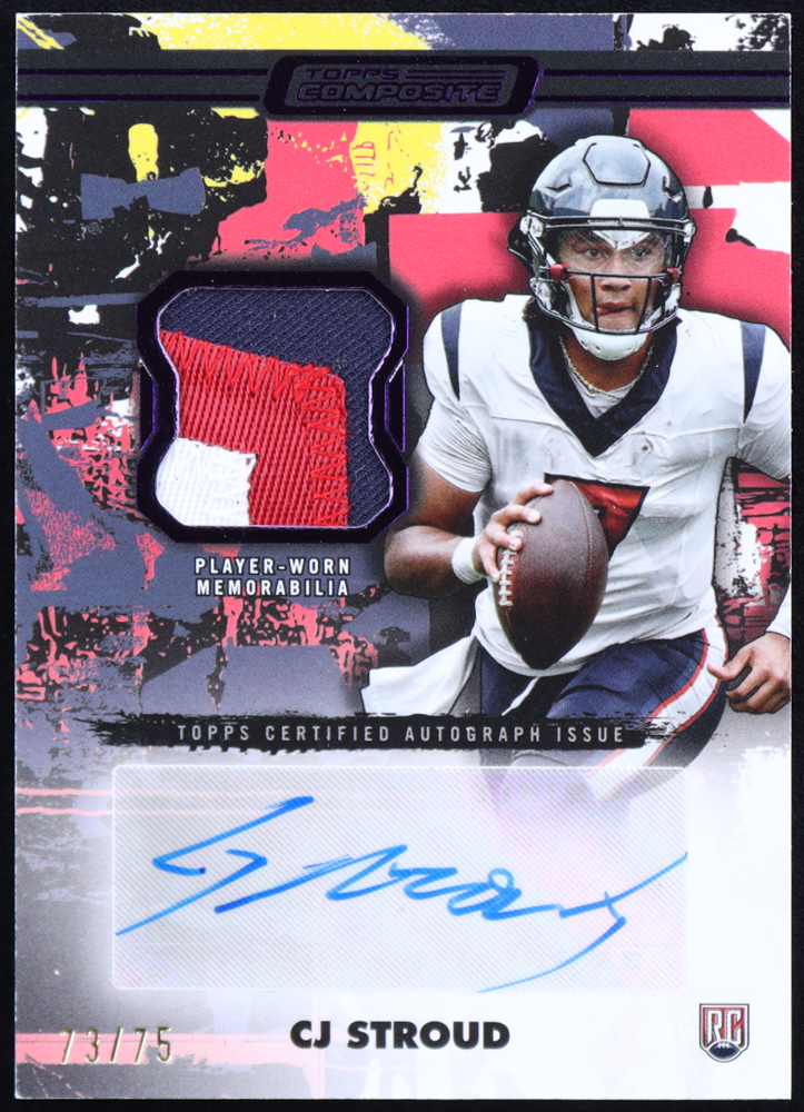 CJ Stroud 2023 Topps Composite Patch Autographs Vertical Purple # ...