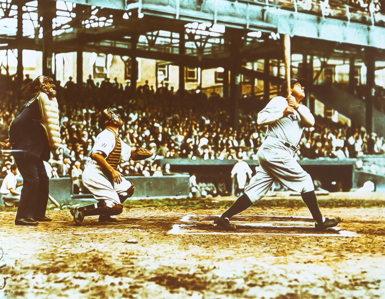 Babe Ruth Yankees 11x14 Colorized Photo | Pristine Auction