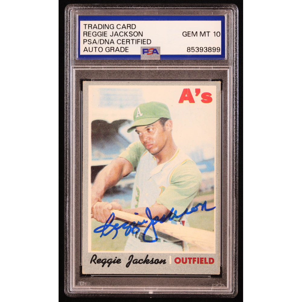Reggie Jackson Signed 1970 Topps #140 (PSA | Autograph Grade 10 ...