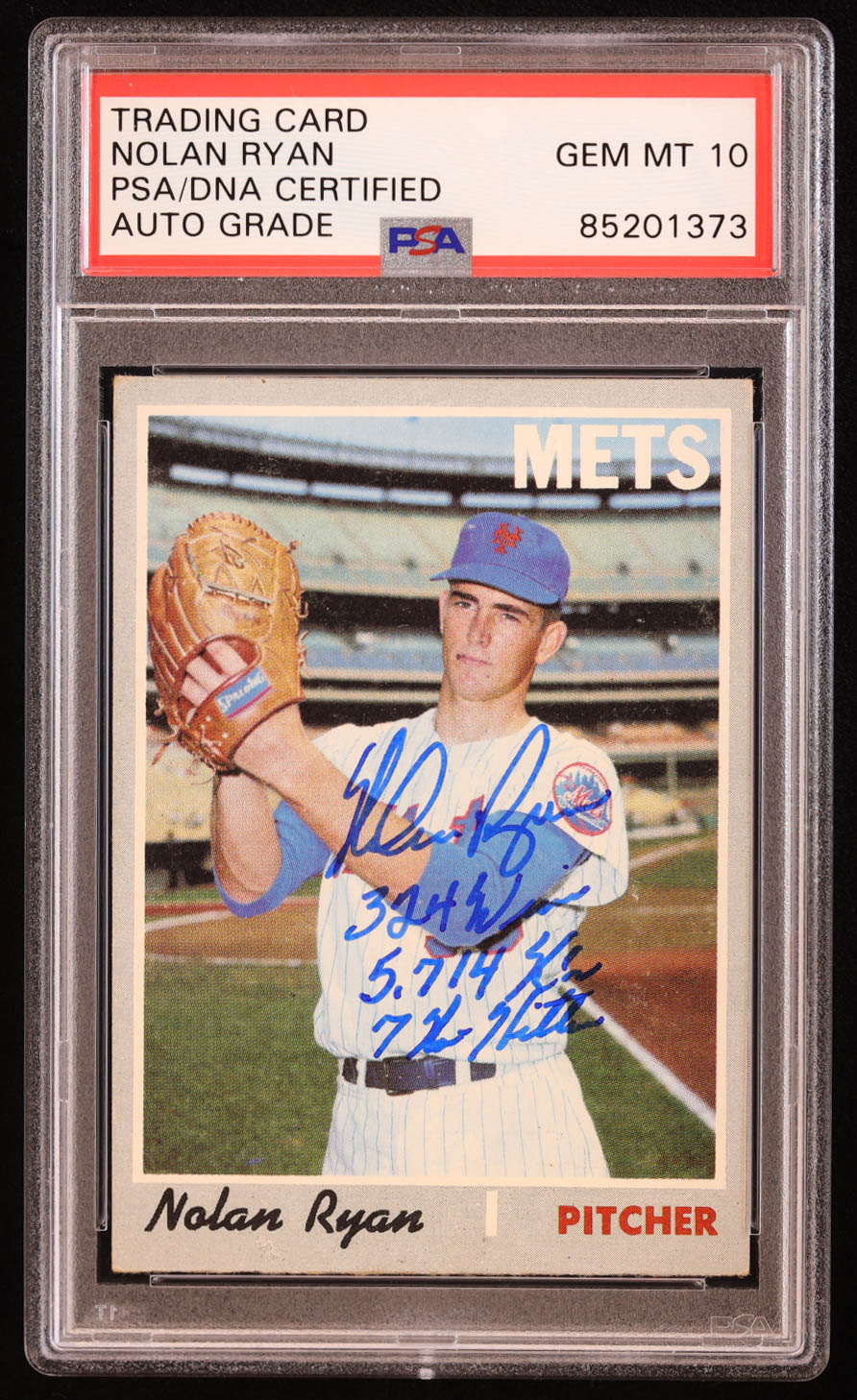 Nolan Ryan Signed 1970 Topps #712 with Multiple Career Stat ...