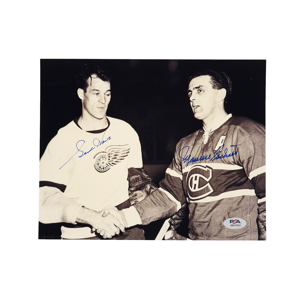 Gordie Howe & Maurice Richard Signed Red Wings / Canadiens 8x10 Photo ...
