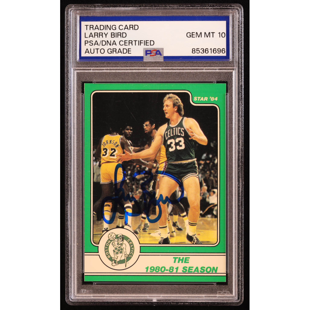 Larry Bird Signed 1984 Star Larry Bird #8 / The 1980-81 Season (PSA ...