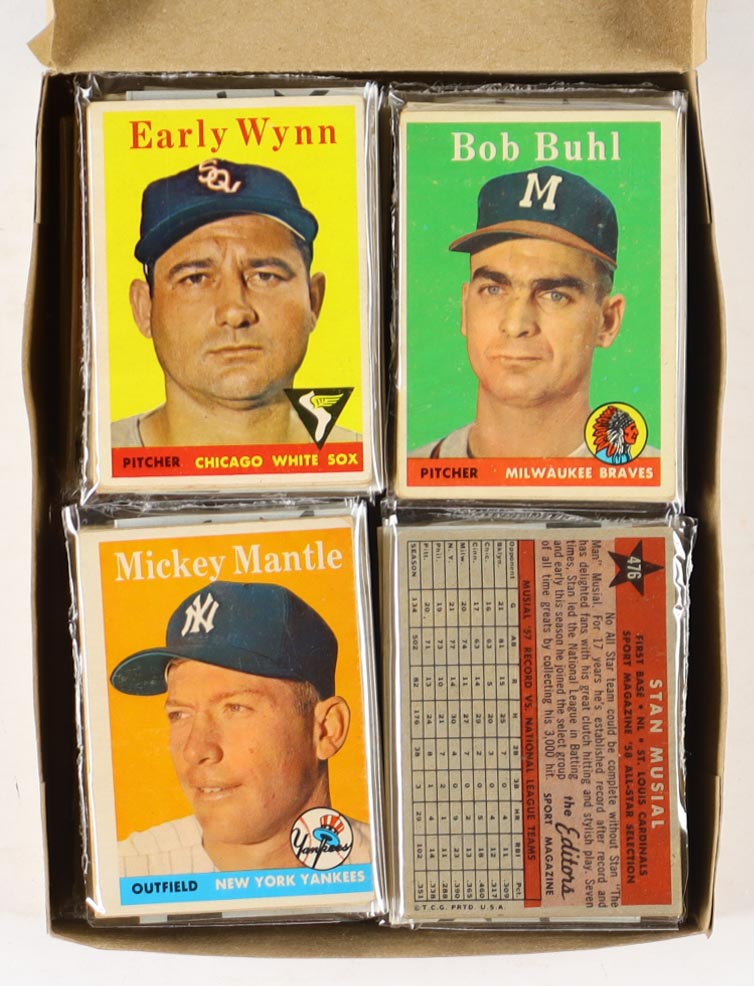 1958 Topps Baseball Cello Fun Pack Vending Box with (20) Packs ...
