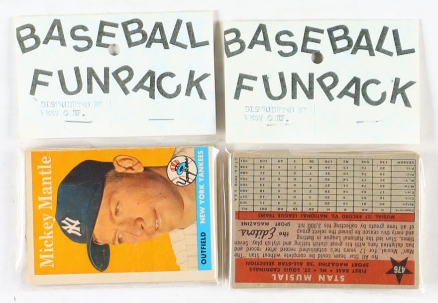 1958 Topps Baseball Cello Fun Pack Vending Box with (20) Packs ...