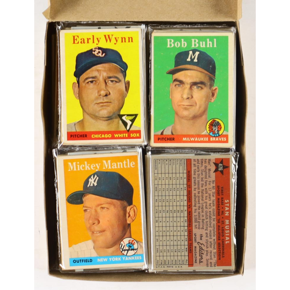 1958 Topps Baseball Cello Fun Pack Vending Box with (20) Packs ...