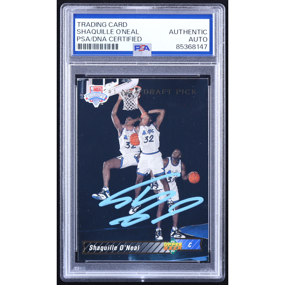 Shaquille O'Neal Signed 1992-93 Upper Deck #1B RC / TRADE (PSA ...