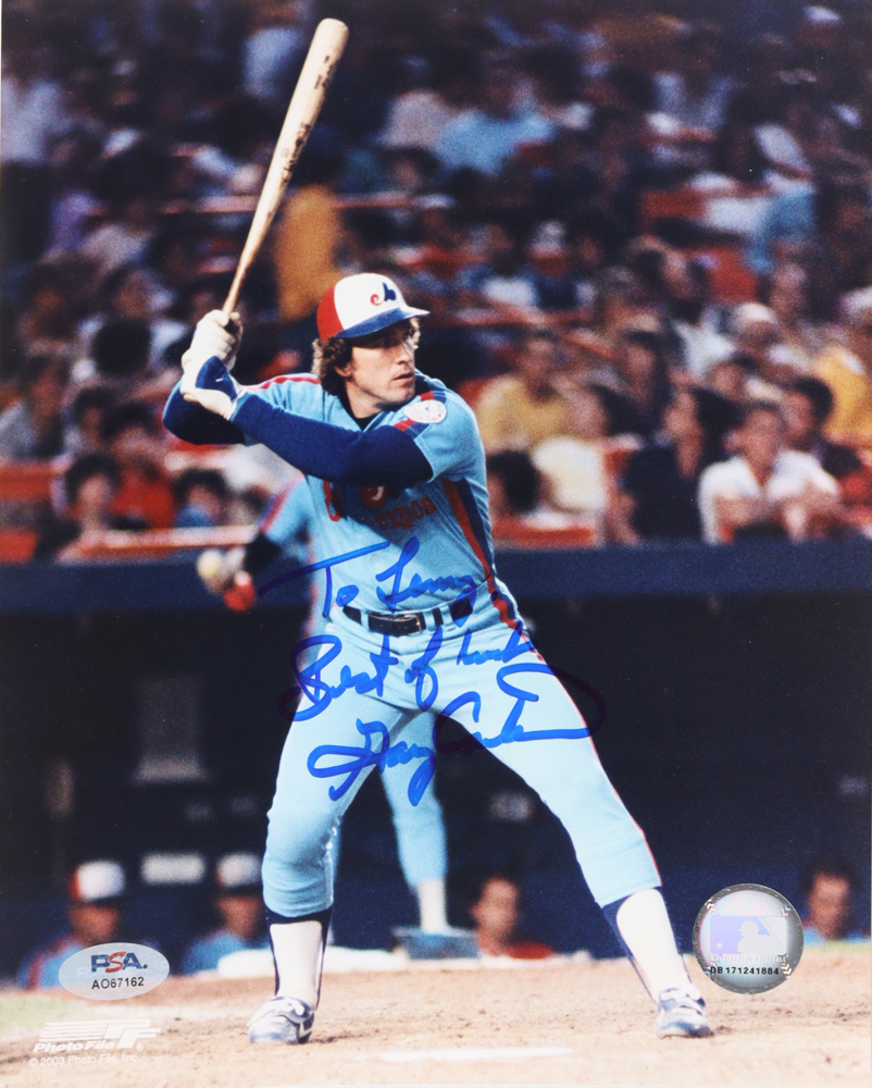 Gary Carter Signed Expos 8x10 Photo Inscribed "Best Of Luck" (PSA ...