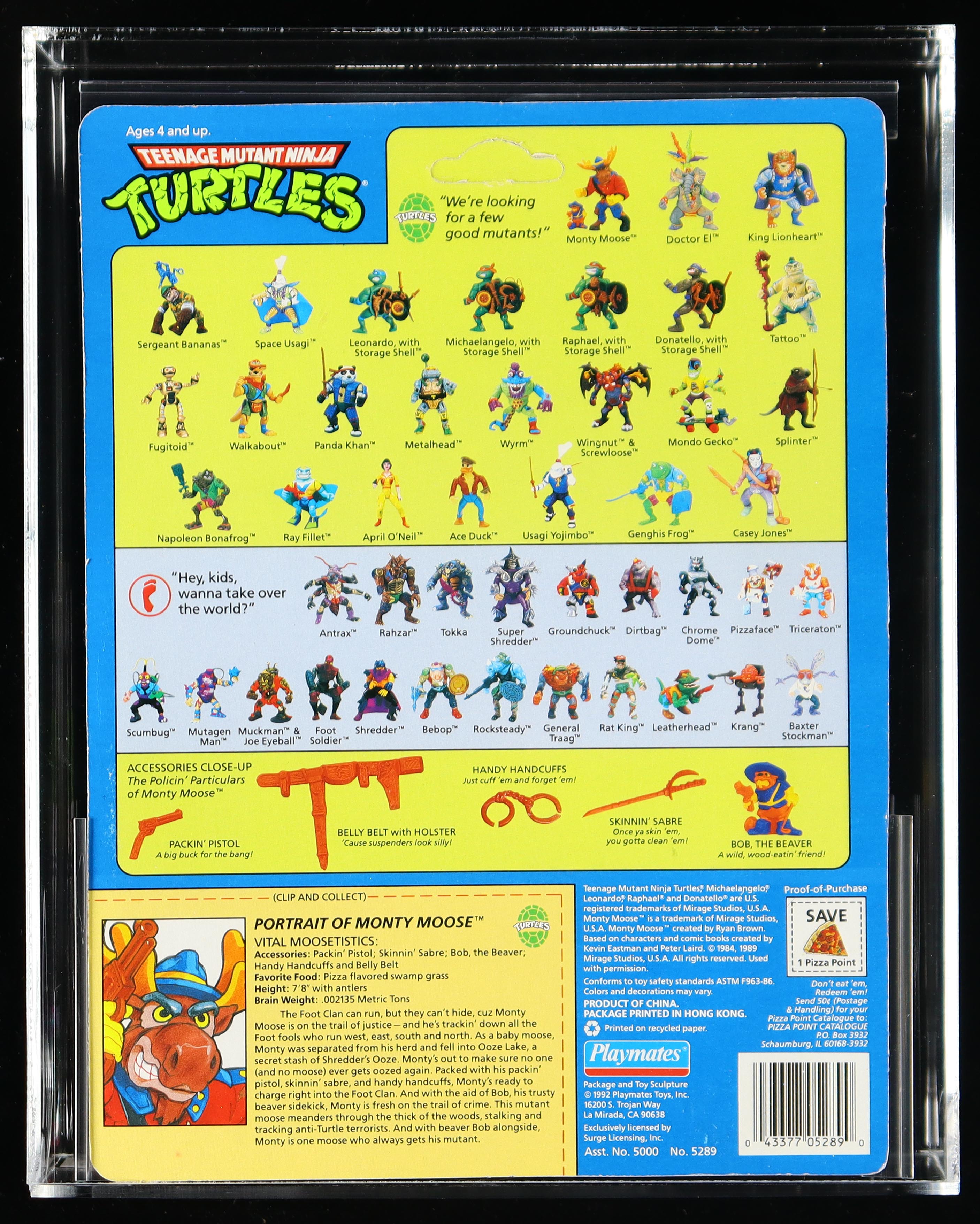 1992 Playmates "Teenage Mutant Ninja Turtles" Monty Moose Series 5 46 ...