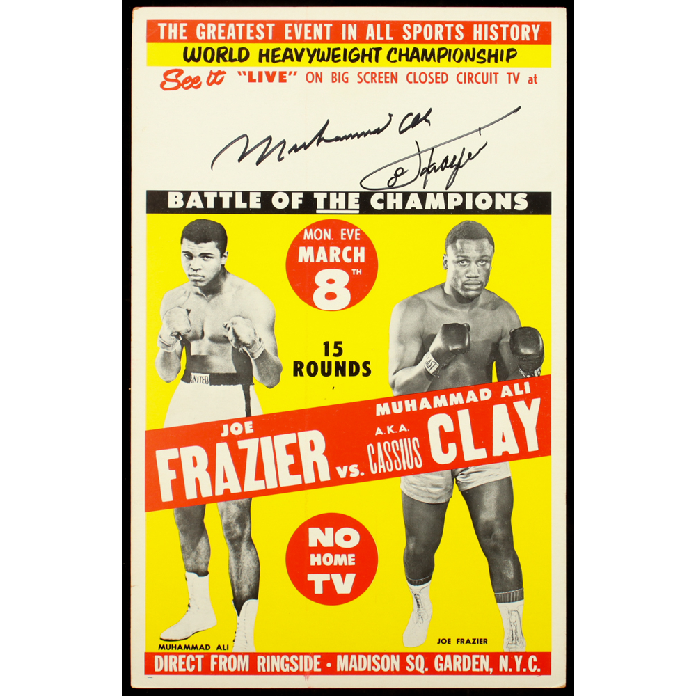 Original 1971 Joe Frazier & Muhammad Ali Signed 14x22 Madison Square ...