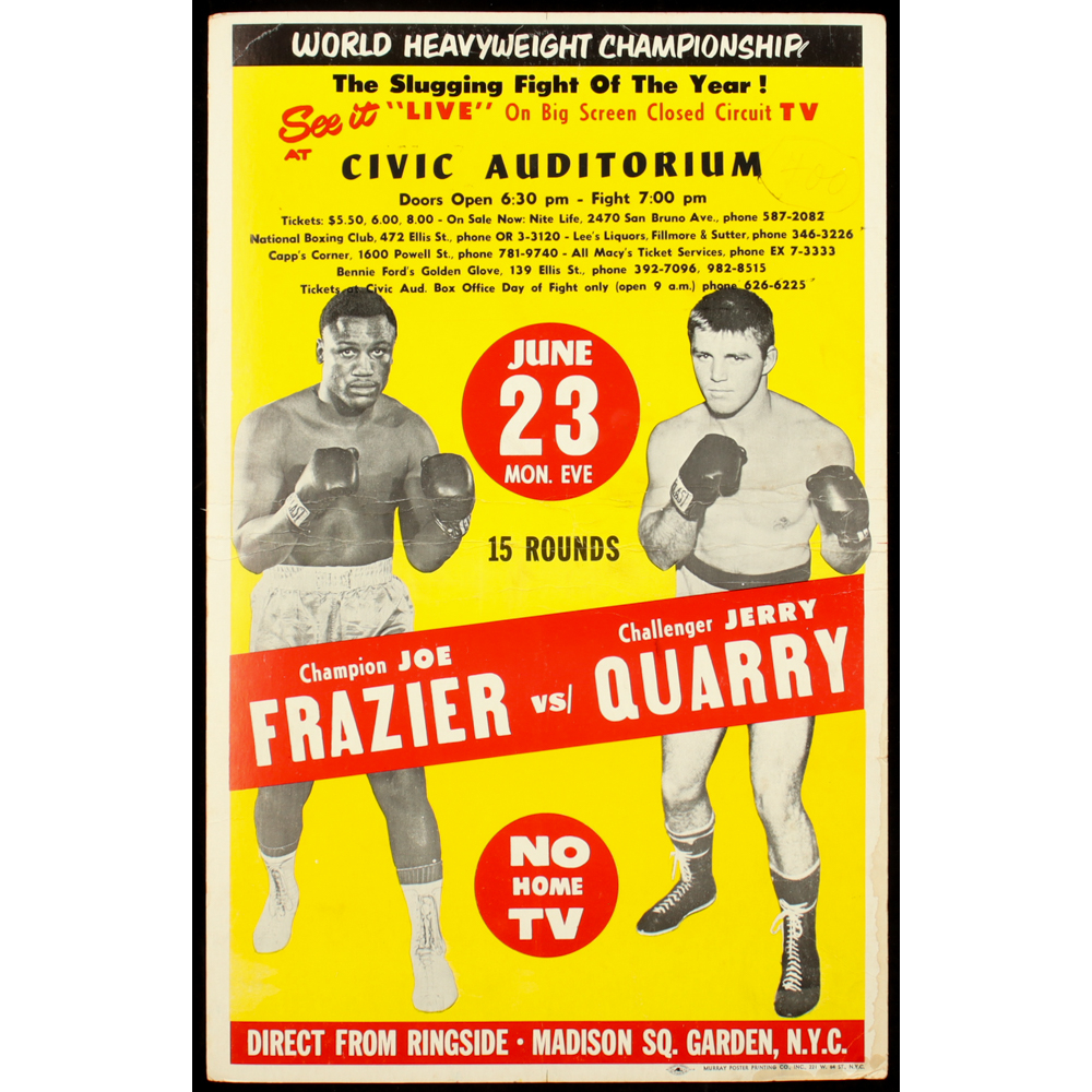 Joe Frazier vs. Jerry Quarry Original 1974 World Heavyweight ...