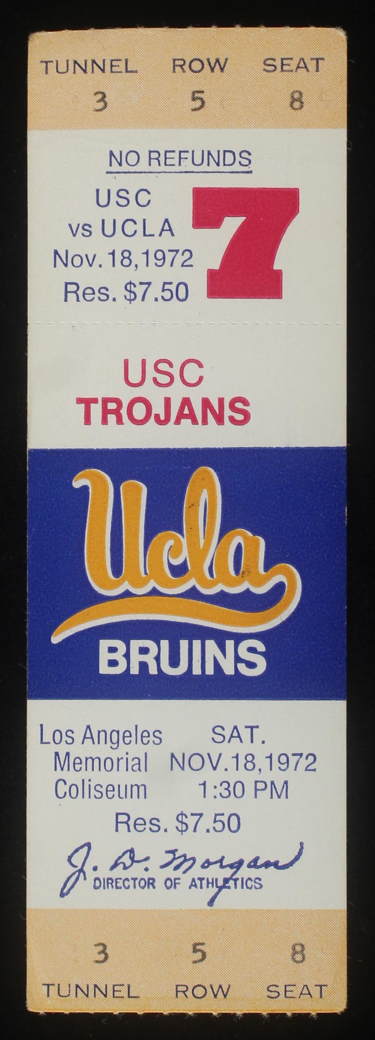 1972 Vintage USC Trojans vs. UCLA Bruins Original Football Ticket ...
