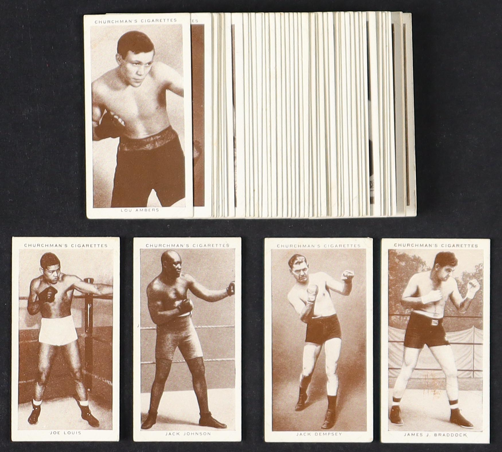 1938 Churchman Boxing Personalities Complete Set of (50) Cigarette ...