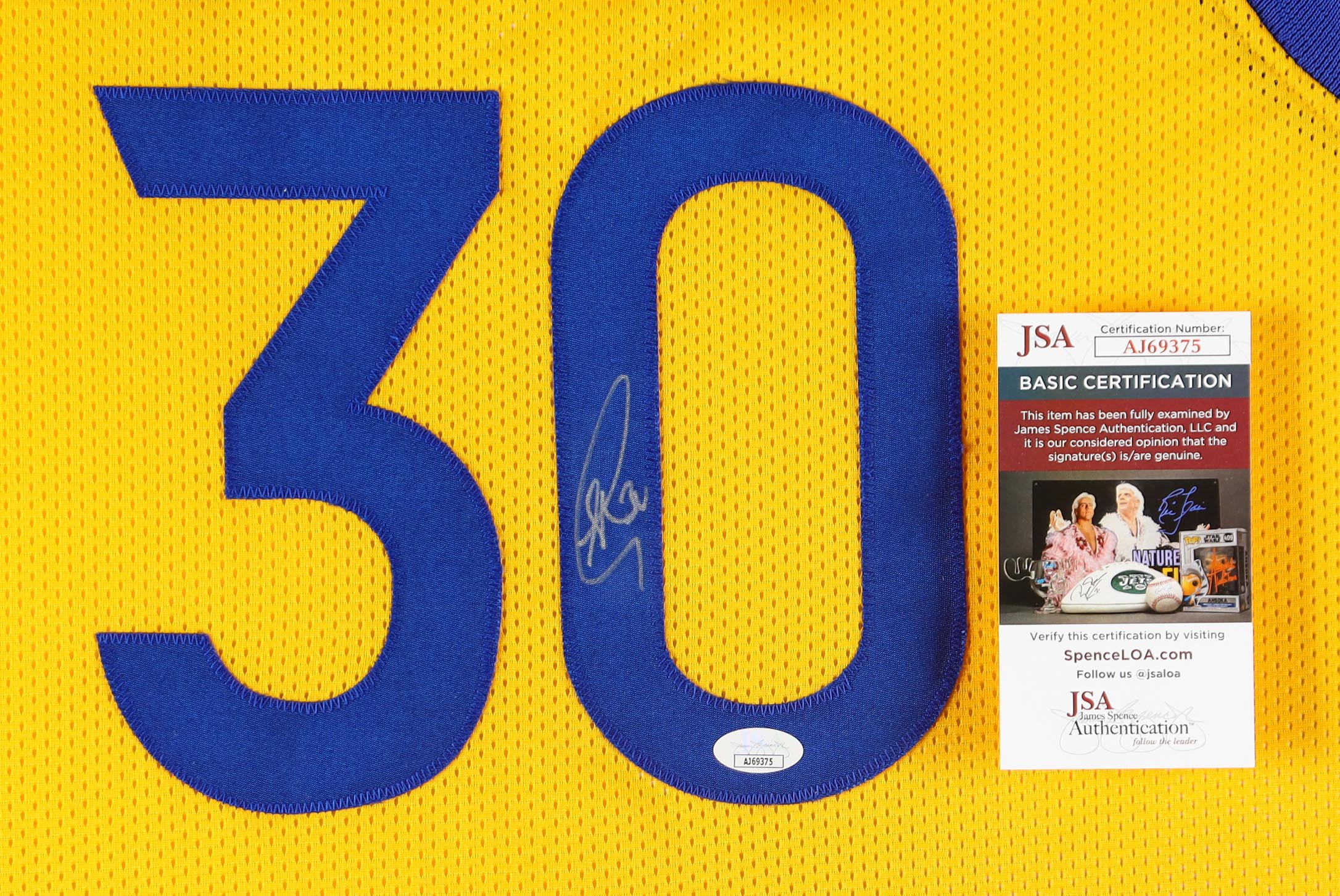 Stephen Curry Signed Warriors Custom Framed Jersey Display with Set of ...