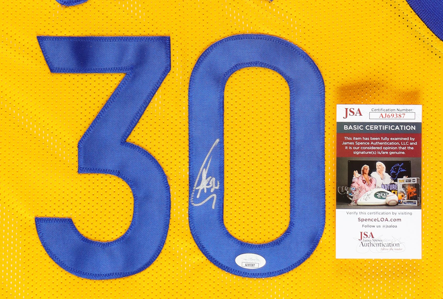 Stephen Curry Signed Warriors Custom Framed Jersey Display with Set of ...