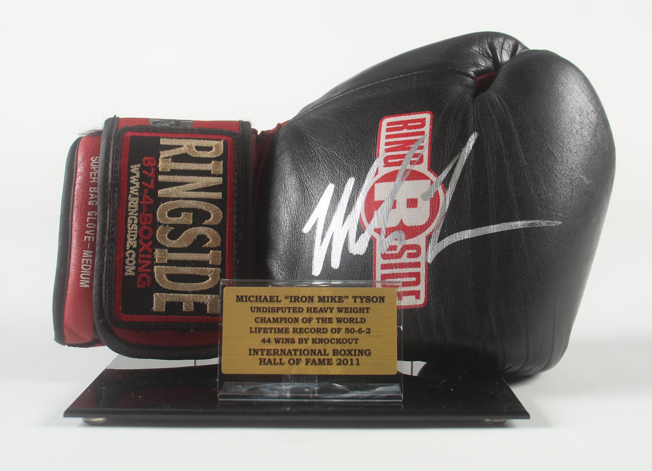 Mike Tyson Signed Ringside Boxing Glove With Display Stand (Tyson ...