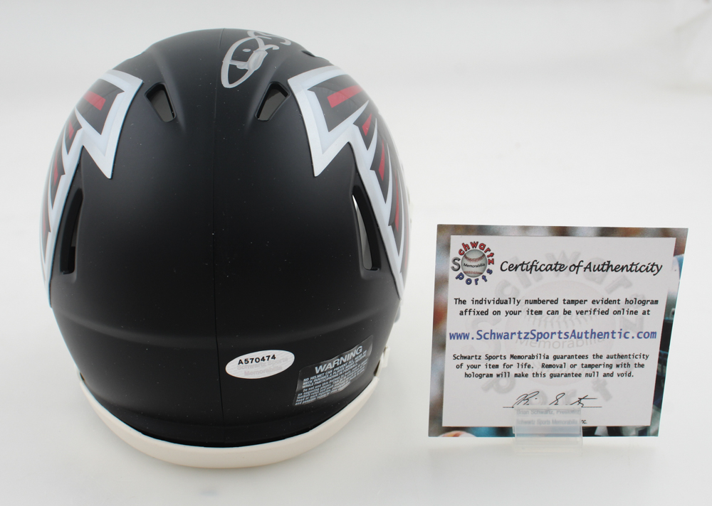Andre Rison Signed Falcons Speed Mini Helmet Inscribed "Bad Moon ...