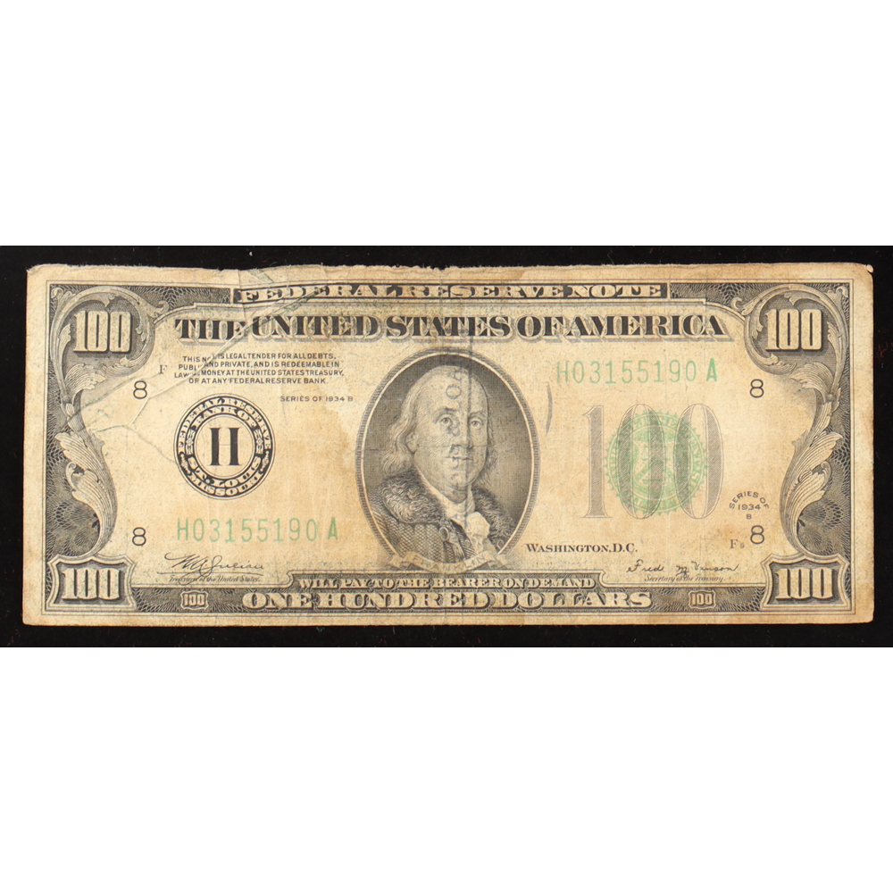 1934-B U.S. $100 Federal Reserve Note | Pristine Auction