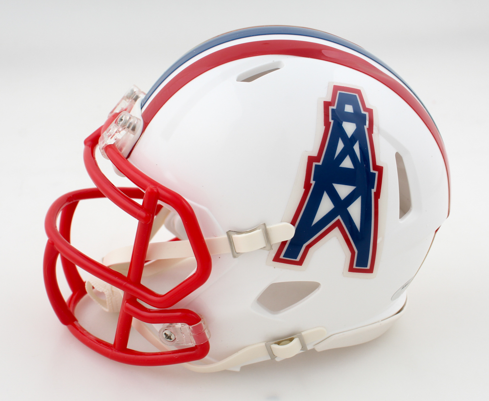 Robert Brazile Signed Oilers Throwback Speed Mini Helmet Inscribed 'HOF ...