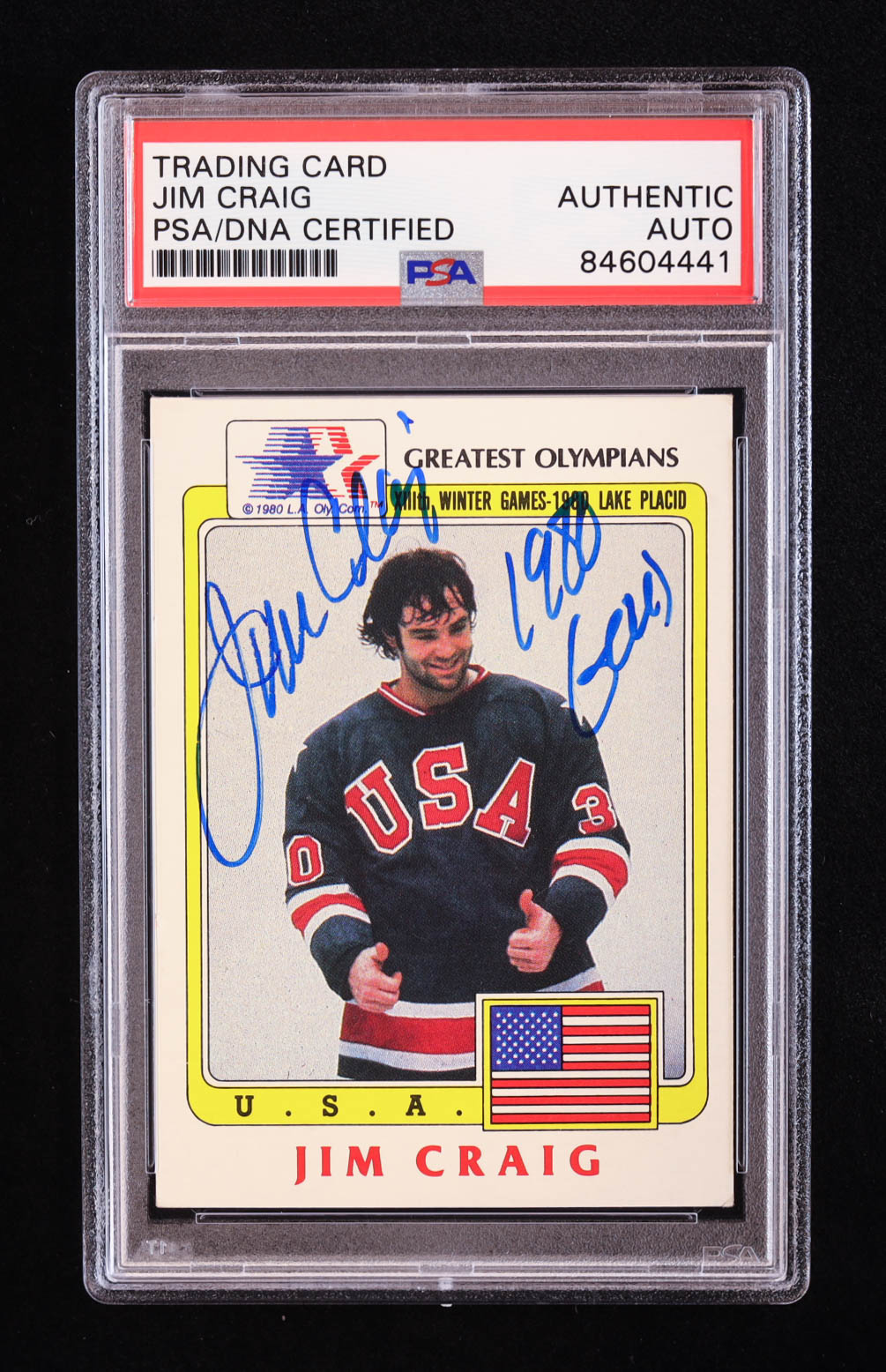 Jim Craig Signed 1983 Topps History's Greatest Olympians #33 Inscribed ...