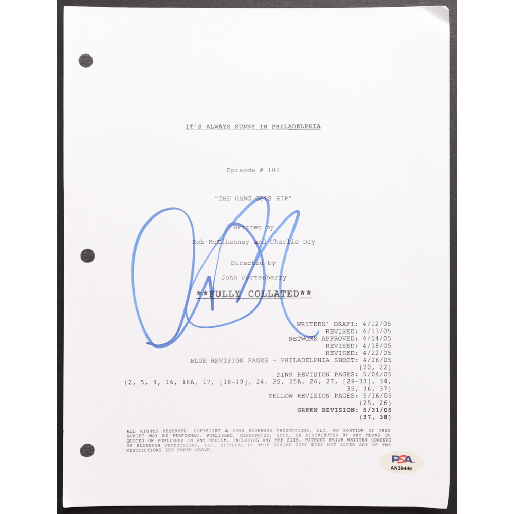 Charlie Day Signed "It's Always Sunny In Philadelphia" 8x10 Pilot ...