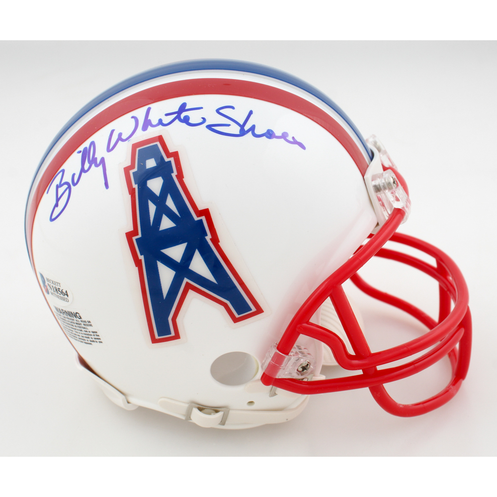 Billy "White Shoes" Johnson Signed Oilers Speed Mini Helmet (Beckett ...