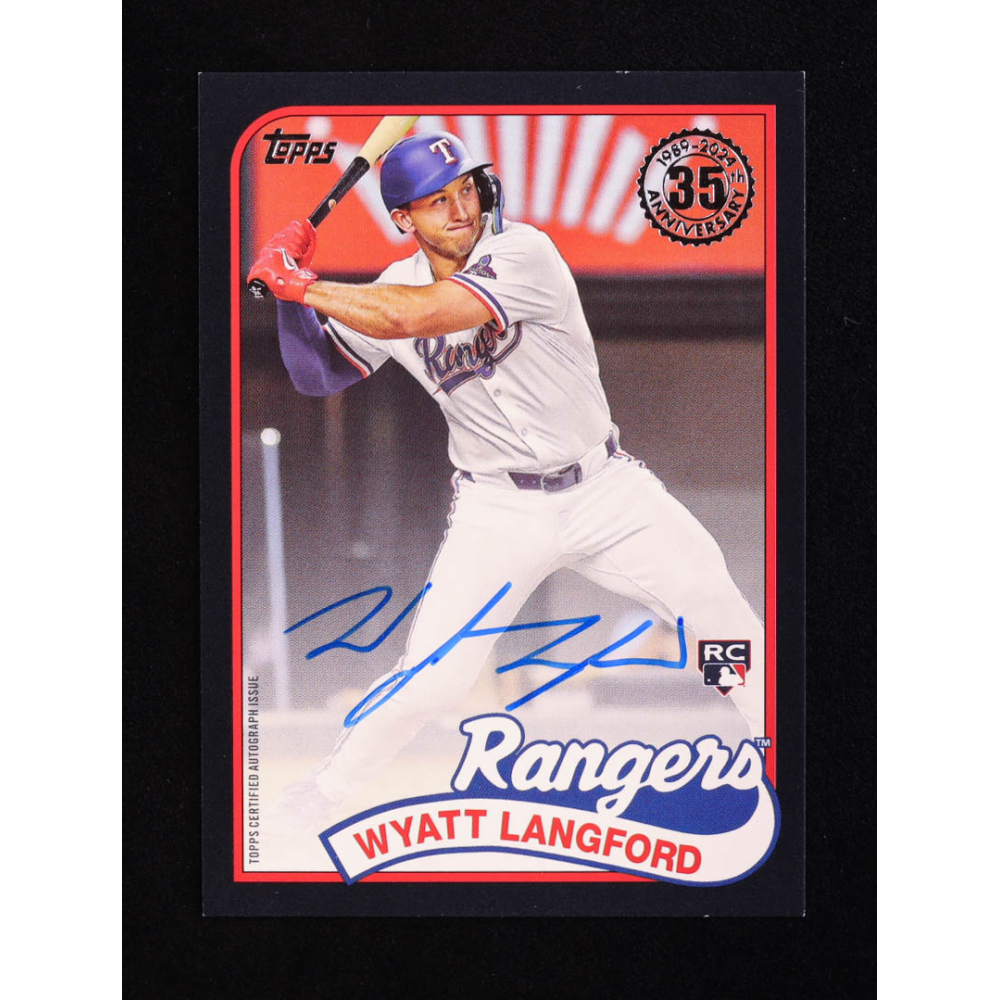 Wyatt Langford 2024 Topps Update '89 Topps Autographs Black #89AUWL RC #022/199 | Pristine Auction