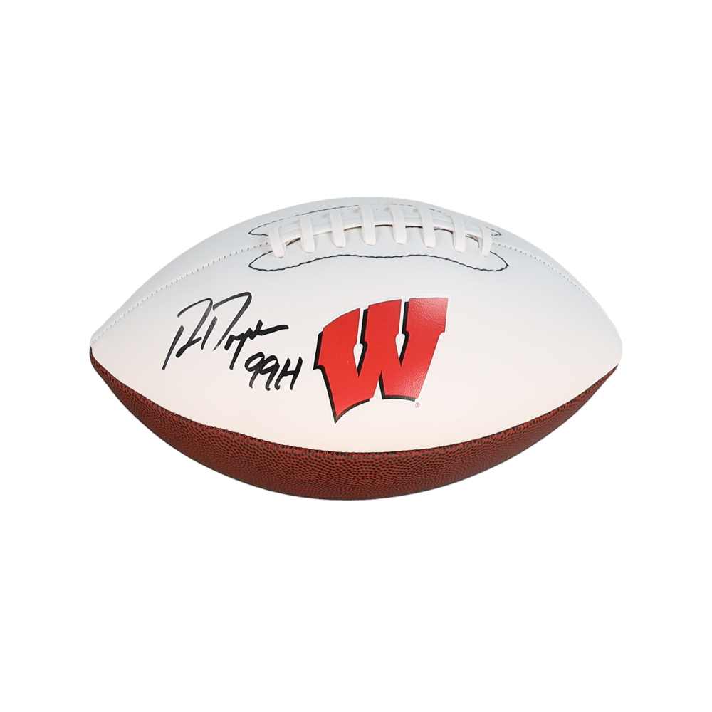 Ron Dayne Signed Badgers Logo Football Inscribed "99H' (Schwartz ...