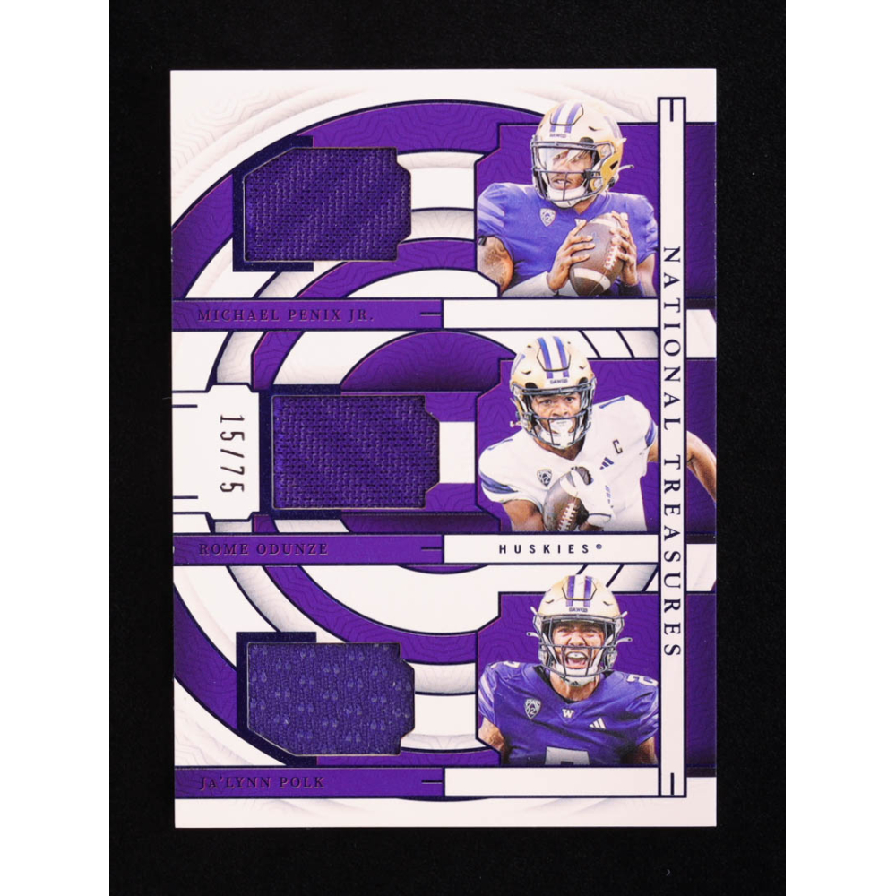 Ja'Lynn Polk / Rome Odunze / Michael Penix Jr. 2024 Panini National ...