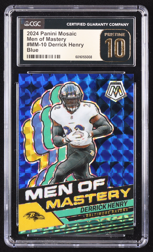 Derrick Henry 2024 Panini Mosaic Men of Mastery Mosaic Blue #10 #61/99 ...