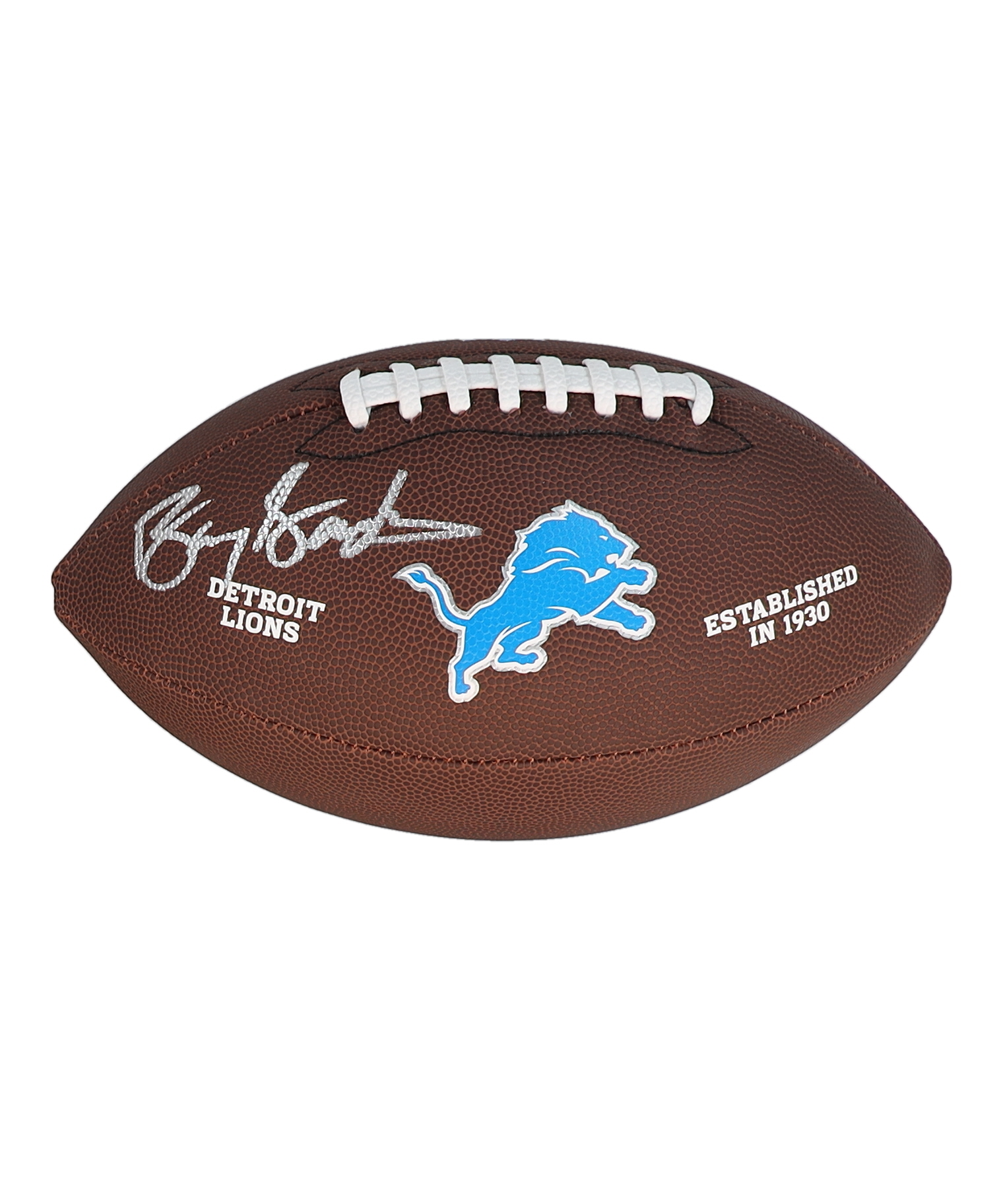 Barry Sanders Signed Lions Logo Football (Schwartz) | Pristine Auction