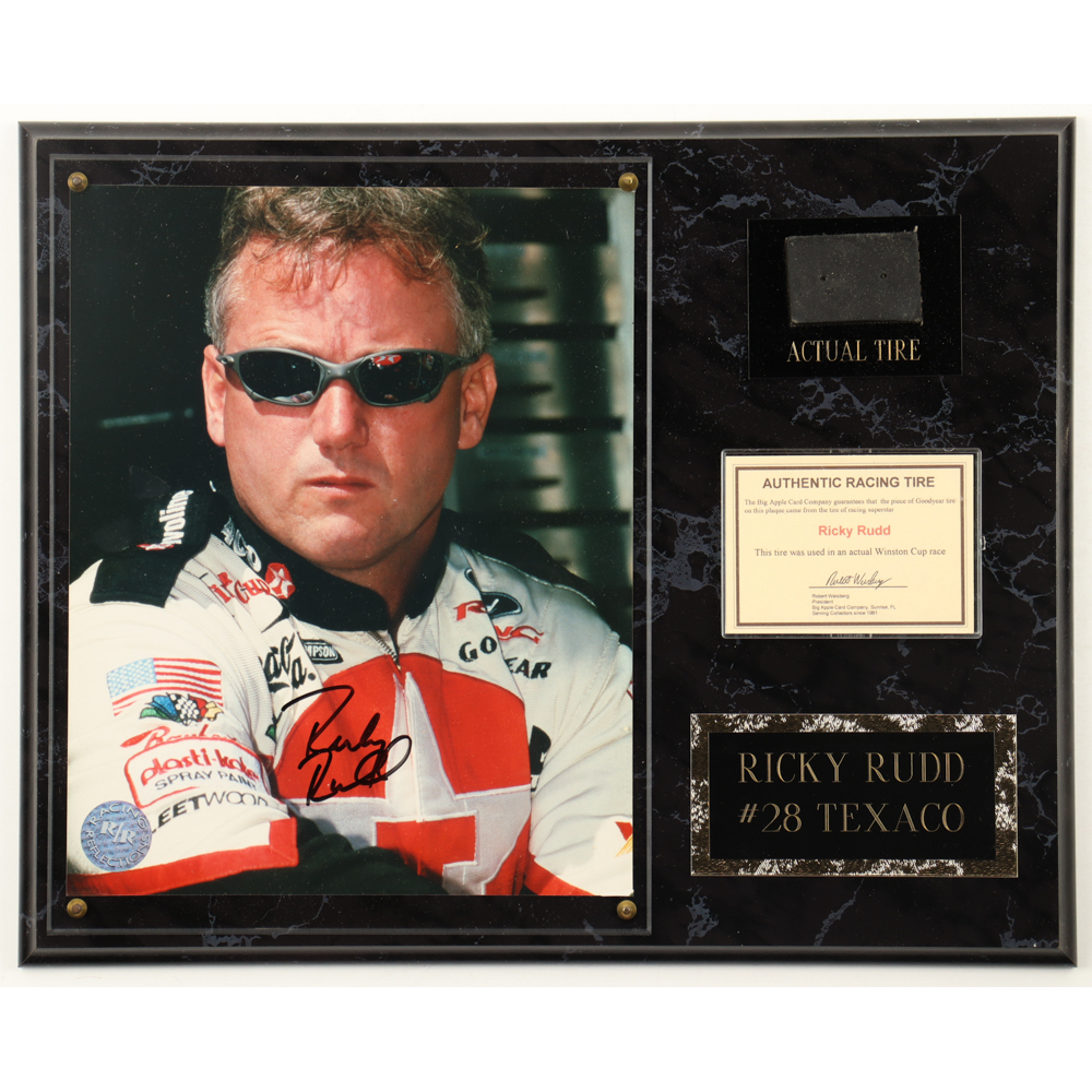 Ricky Rudd Signed Custom Plaque Photo Display With Authentic Racing ...