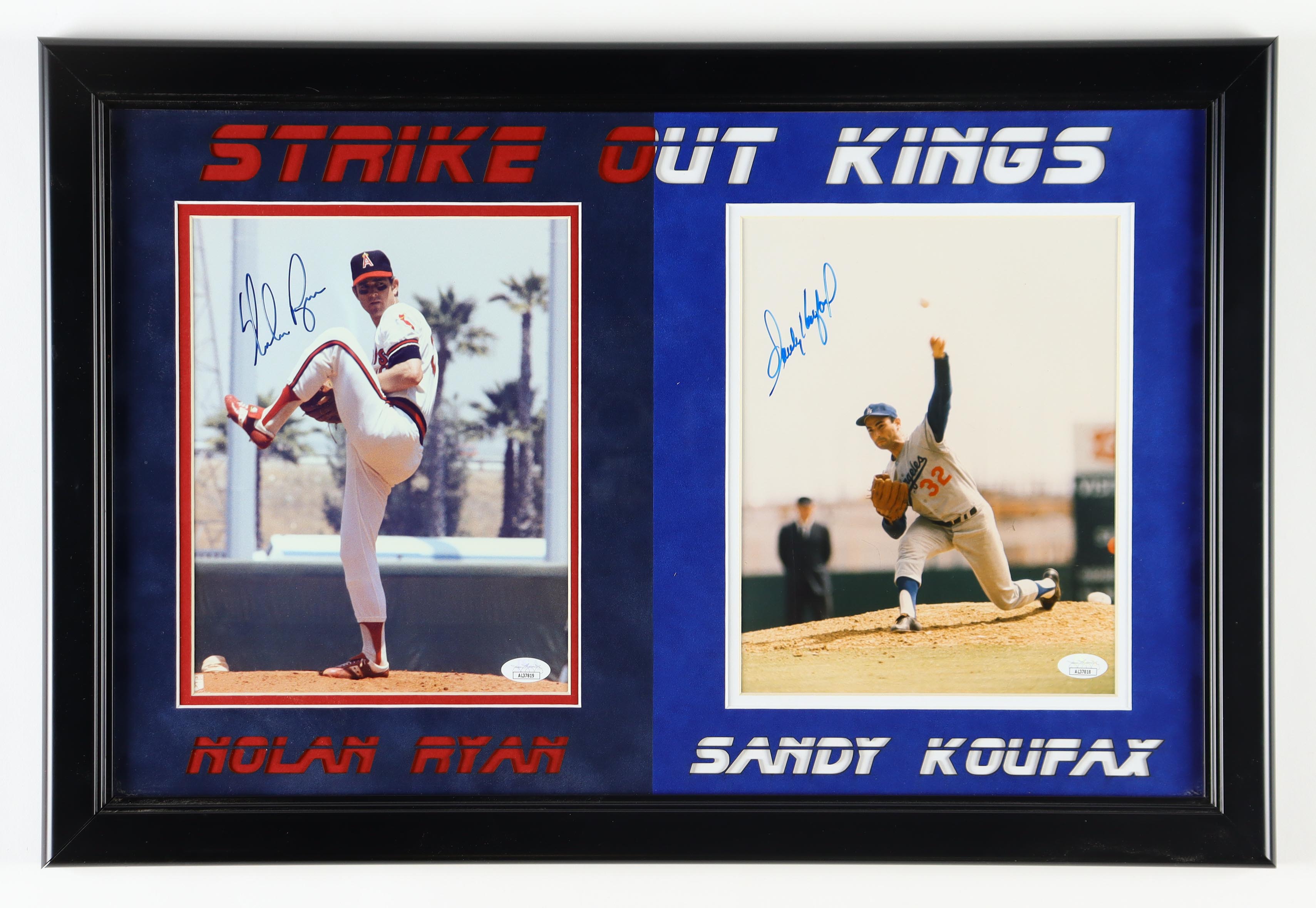 Nolan Ryan & Sandy Koufax Signed "Strike Out Kings" Custom Framed Photo ...