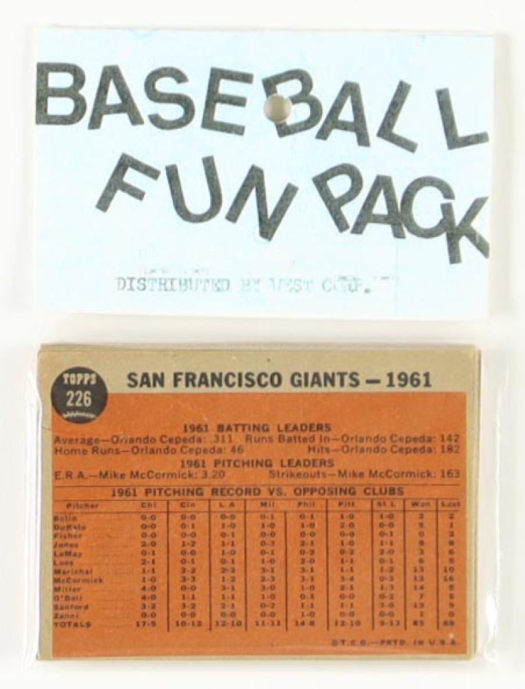 1962 Topps Baseball Card Fun Pack with (10) Cards | Pristine Auction