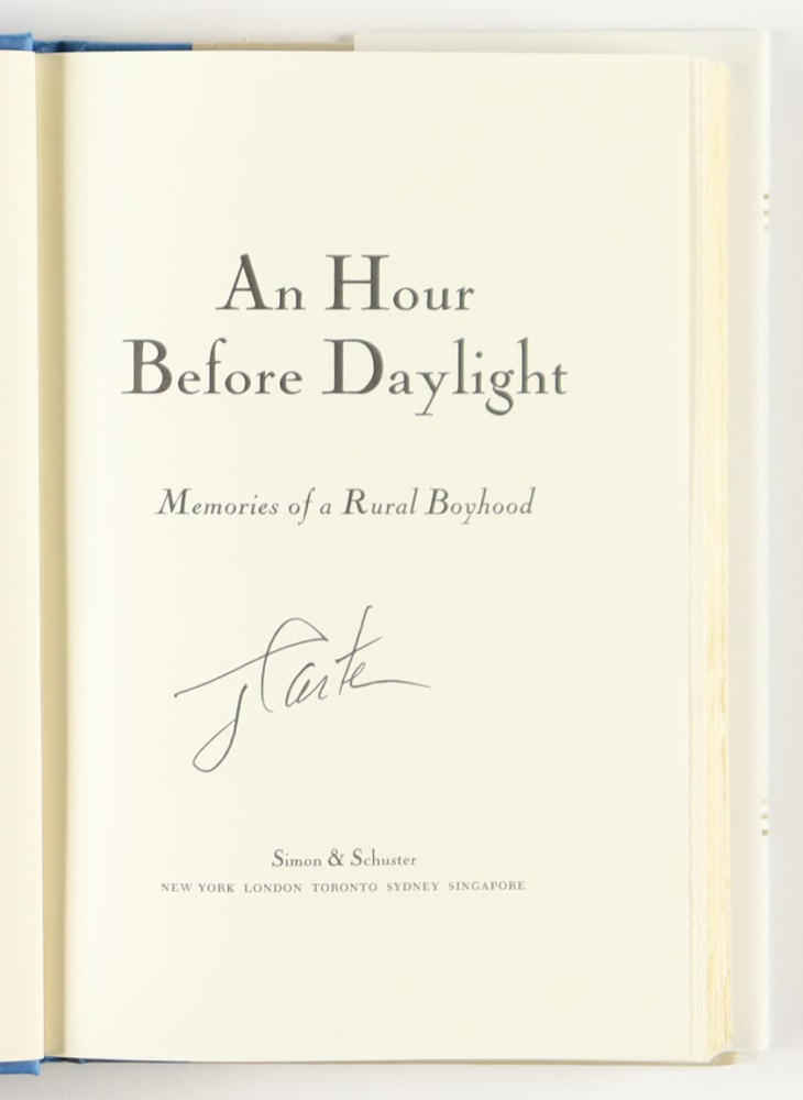 Jimmy Carter Signed "An Hour Before Daylight" Hardcover Book (JSA ...